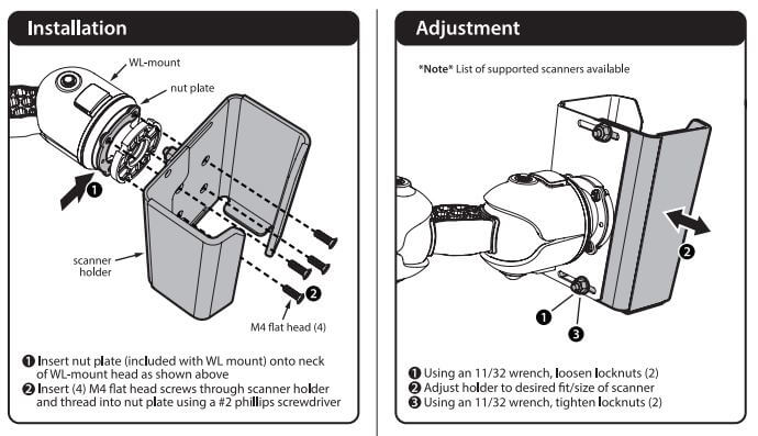 Universal Barcode Scanner Bucket | MH-3008 | Havis Inc NRL